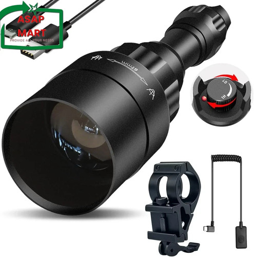 850nm IR Night Vision Illuminator Flashlight Zoomable Focus Remote ...