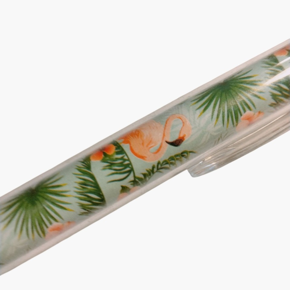 Pink Flamingo Pattern Ballpoint Pen Black Ink Tropical Palm | eBay