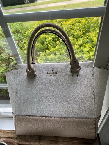 Kate Spade Colorblock White And Tan Satchel Cedar Street Maise VGC ...