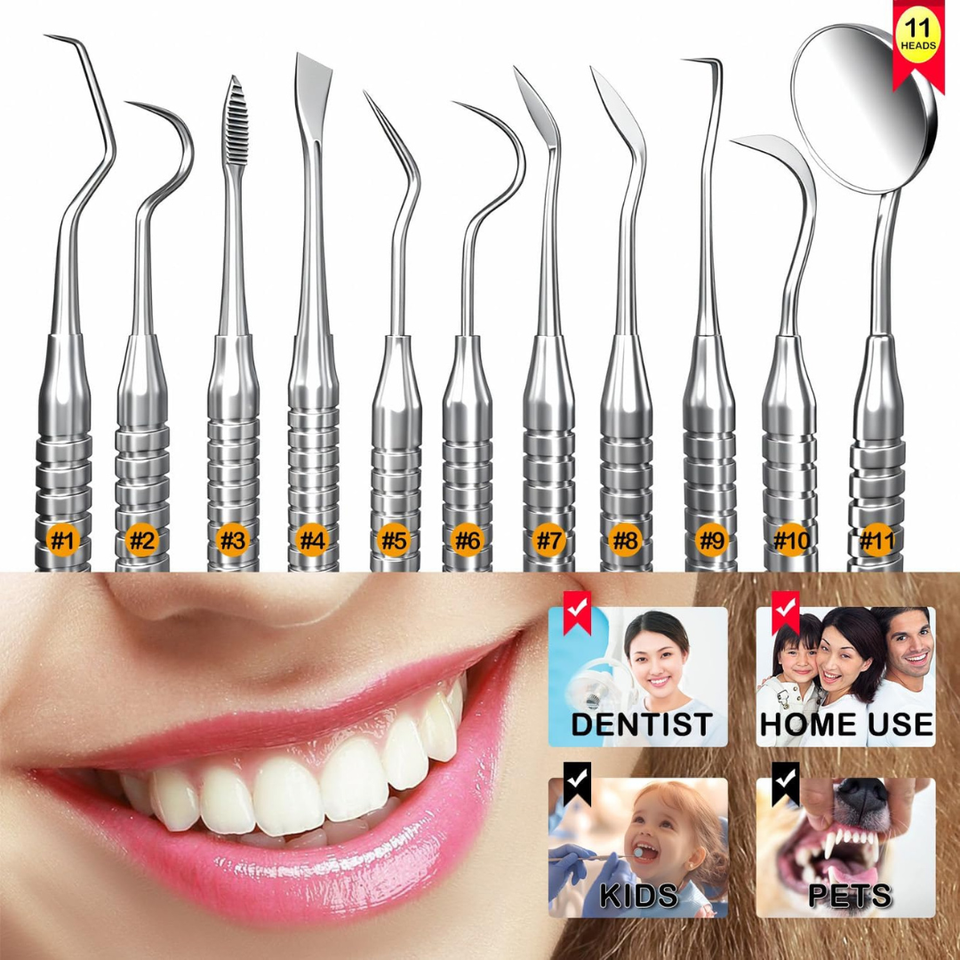 Dental Tools, Dental Pick for Teeth Cleaning, Stainless Steel Hygiene ...