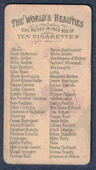 HELEN STANDISH 1888 N26 Allen & Ginter World’s Beauties | eBay