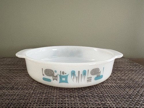 Fire-King Atomic Blue Heaven Casserole Dish Anchor Hocking 1960s ...