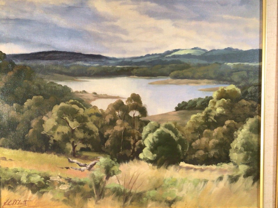 John Duncan Firth Framed Lake Scene Oil Painting Circa 1980s | eBay