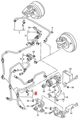 Genuine VW AUDI SKODA SEAT Golf Vacuum Pipe With Non-Return Valve ...