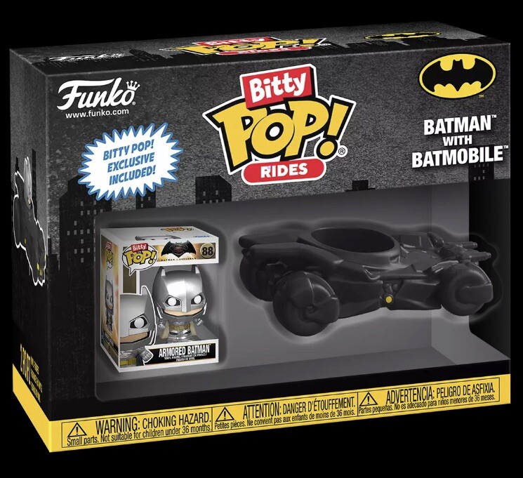 NEW! Funko Bitty Pop Rides: DC Universe Armored Batman 88 w/ Batmobile ...