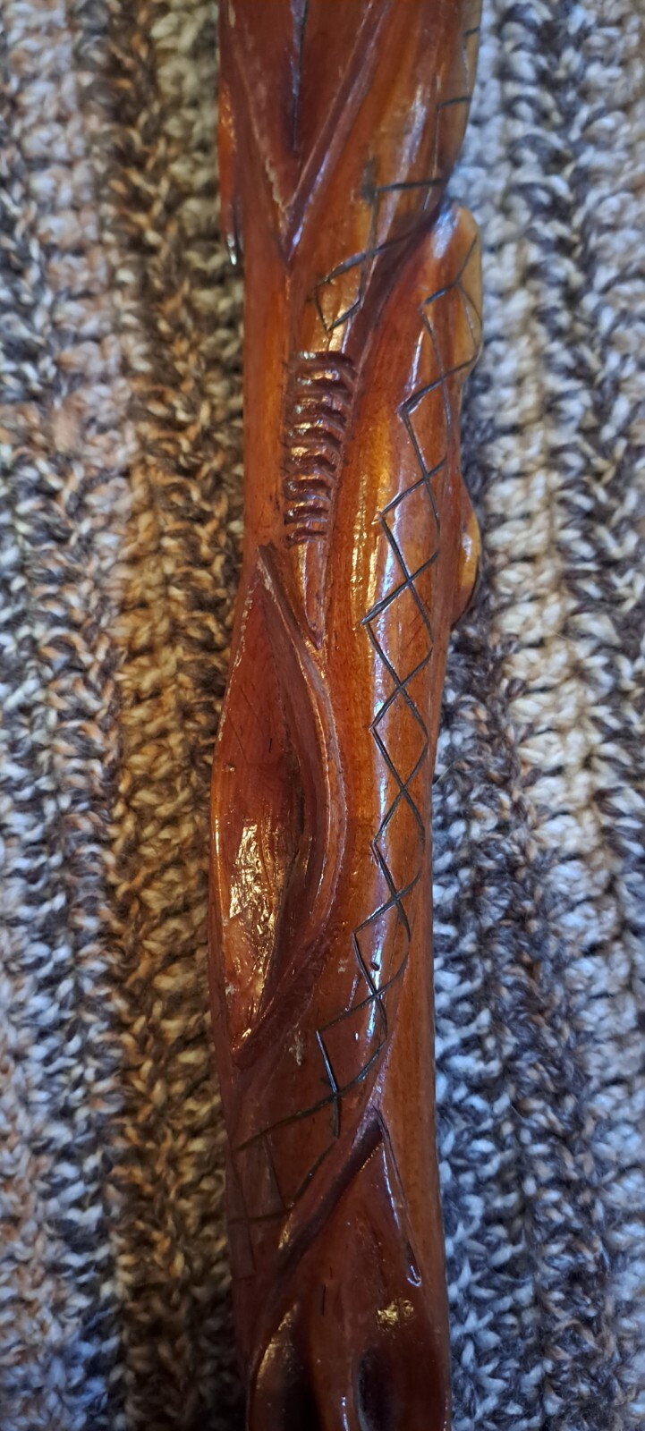 Custom Hand Carved Snake African Walking Stick 41" St… - Gem