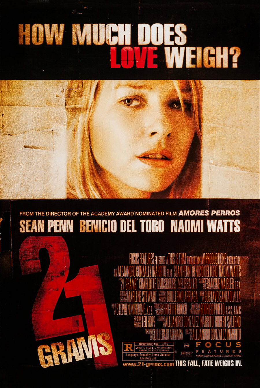 21 GRAMS MOVIE POSTER 2 Sided ORIGINAL 27x40 NAOMI WATTS | eBay