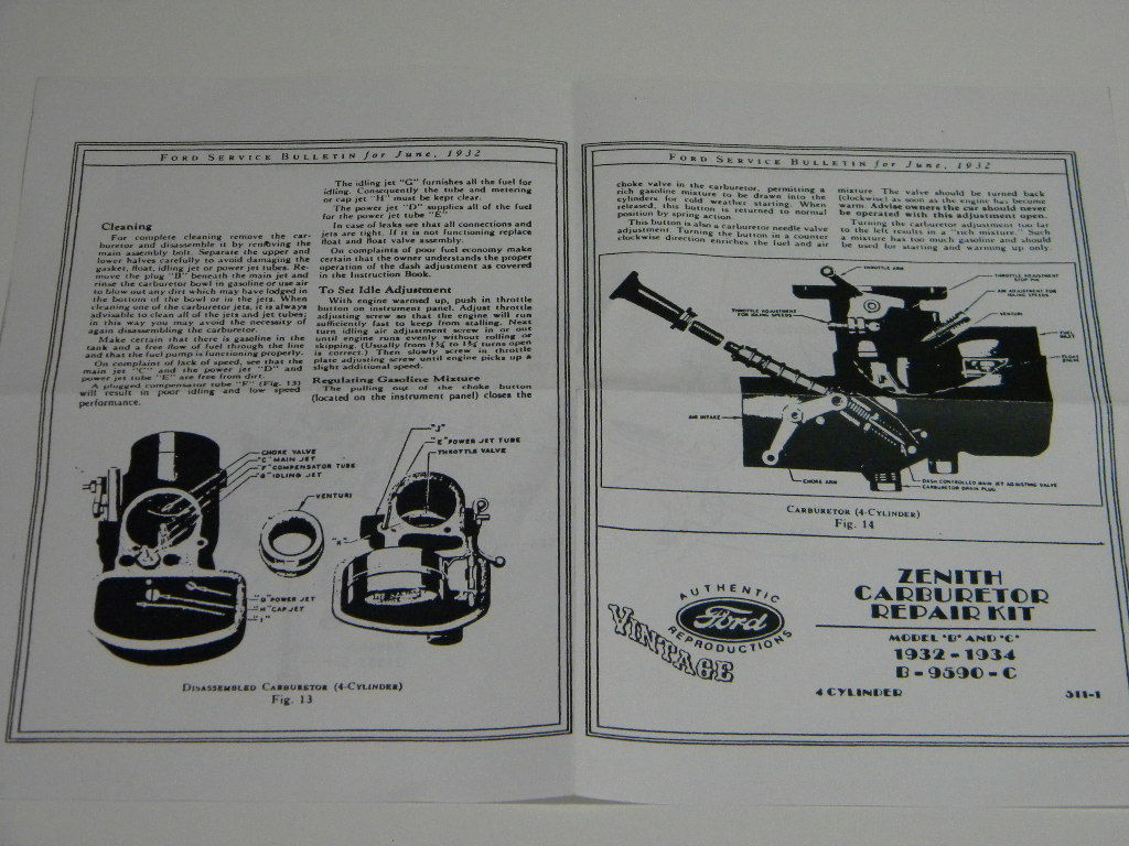 Ford Model B Zenith Carburetor Kit Model B-C 1932-1934 | eBay