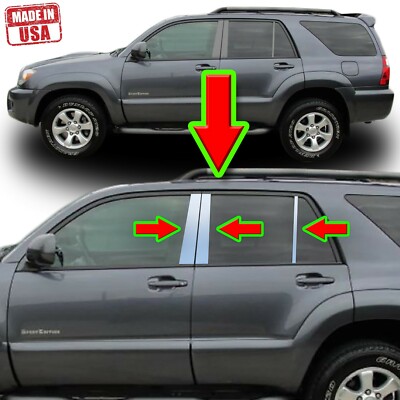 Chrome Pillar Trim for Toyota 4Runner 03-09 6pc Set Door Cover Mirrored ...