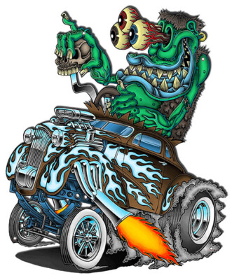 Hot Rod Monster By Artist Britt Madding 11.5x13.9 | eBay