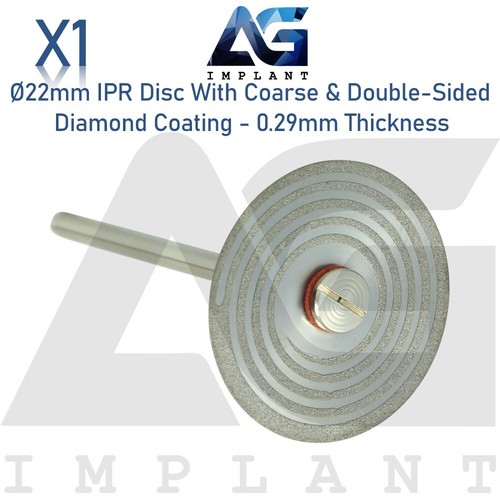 Ø22mm IPR Disc Coarse Double Sided Diamond Coating 0.29 Ortho Mandrel ...