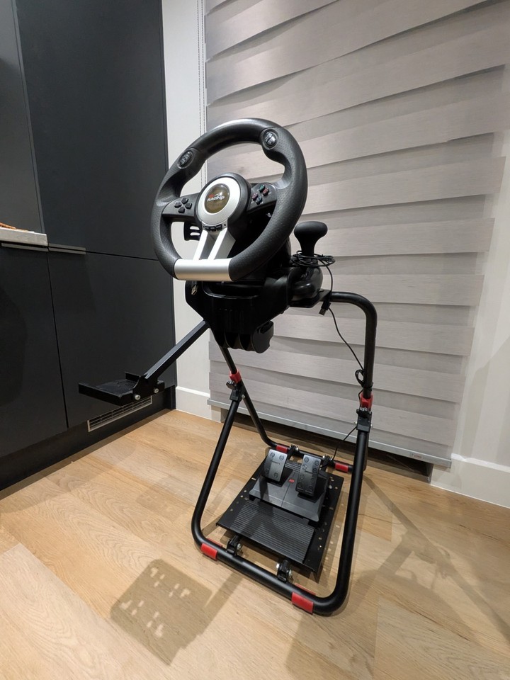 Racing Sim Gaming Driving Rig with Steering Wheel, Shifter & Pedals ...