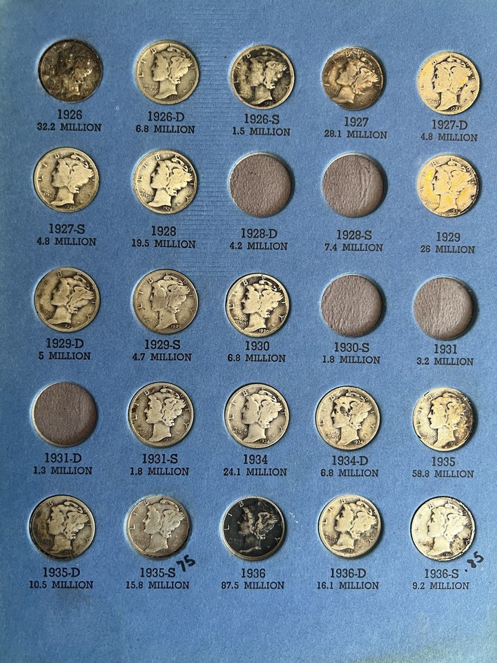 US Mercury Head Dime Book With Near Set! | eBay