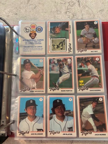 1978 Topps Burger King Detroit Tigers Complete Team Set, 23 cards EX+ ...