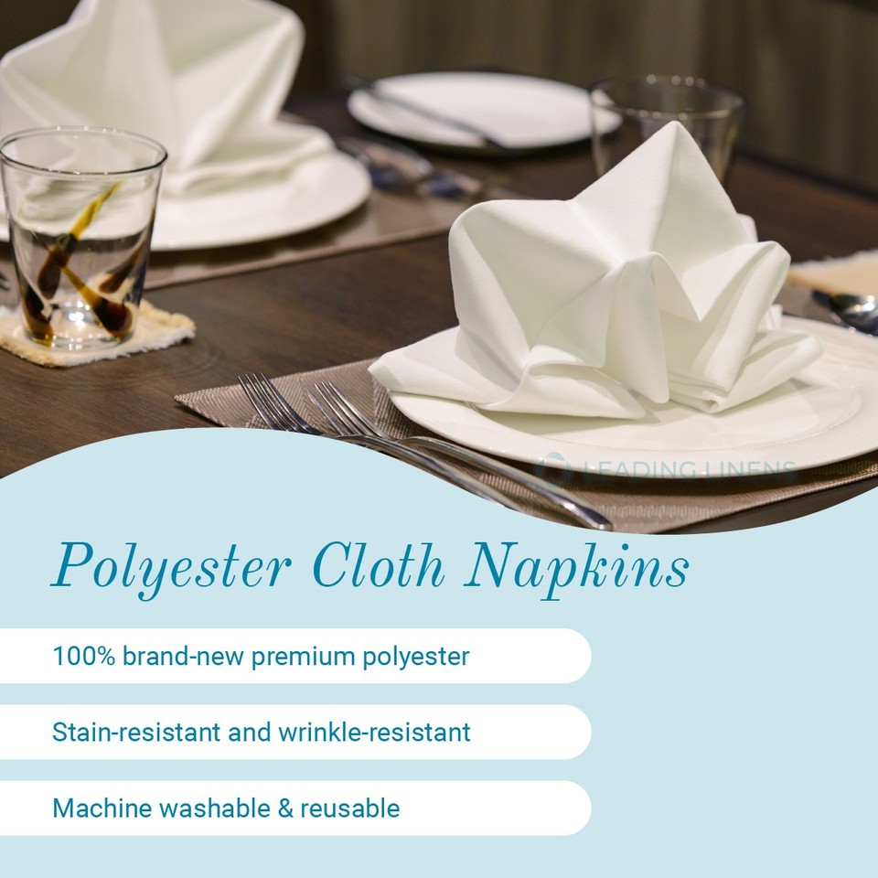 17"x17" Polyester Cloth Napkins | Bulk Wedding Party Event Table Linens ...