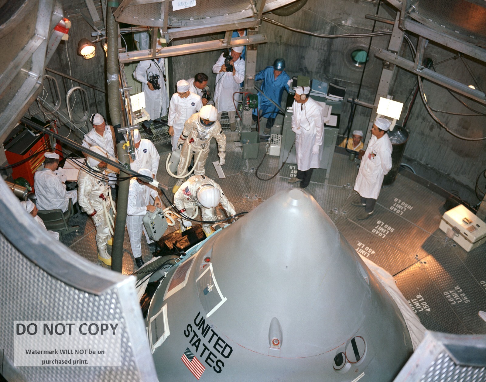 11X14 NASA PHOTO APOLLO 1 CREW PREPARES TO ENTER COMMAND MODULE AT KSC ...