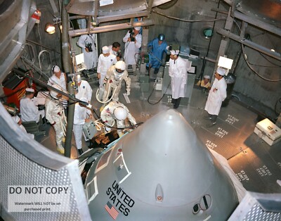 11X14 NASA PHOTO APOLLO 1 CREW PREPARES TO ENTER COMMAND MODULE AT KSC ...