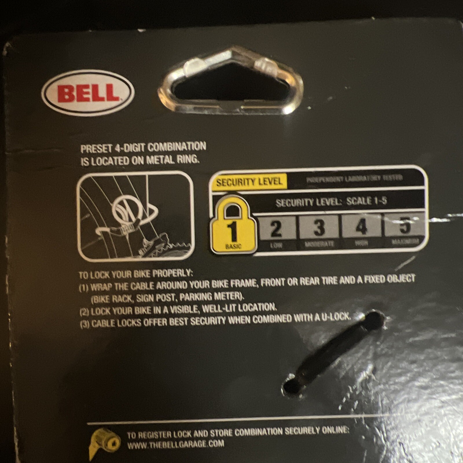 Bell Watchdog Combination Bicycle Cable Lock 5ft X 8mm for sale online ...