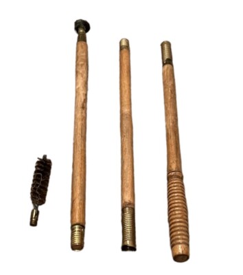Vintage 3 Piece Wooden Rifle Shotgun Barrel Cleaning Rod and Brushes | eBay