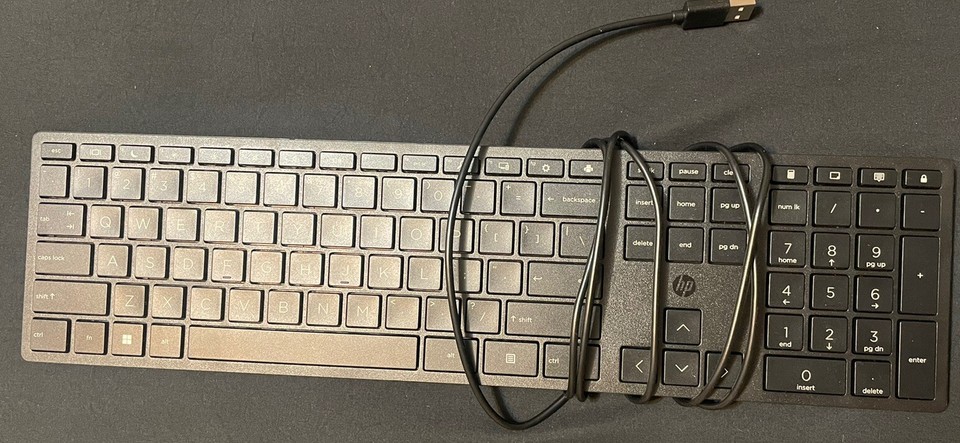 HP Desktop 320K Slim Wired QWERTY Keyboard - Black (L96909-001 ...