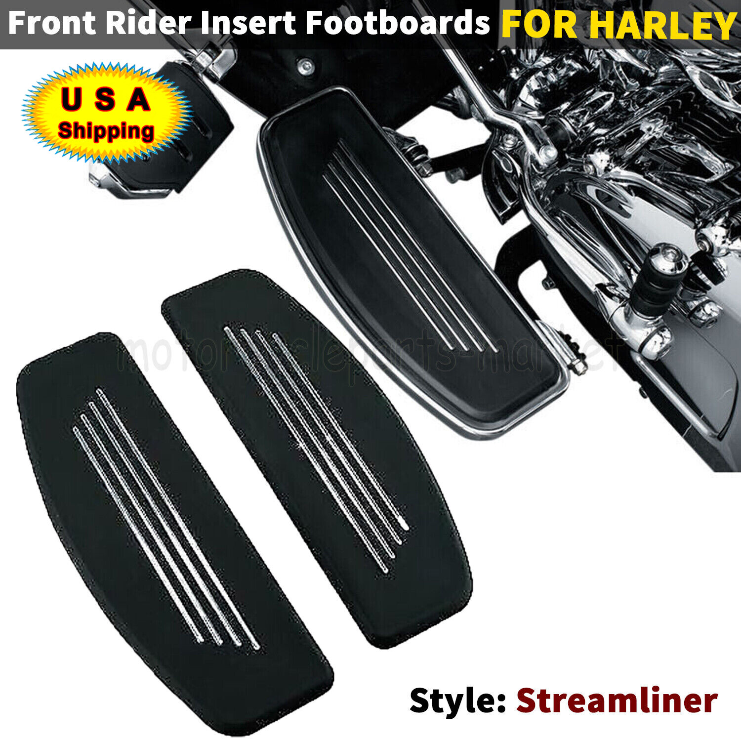 Front Rider Insert Floorboard Footboard Pad For Harley Road Street ...