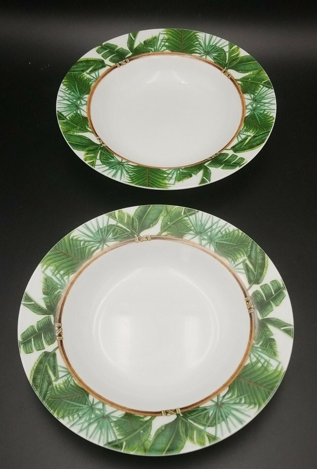 4 Florida Marketplace Entertaining Rimmed Soup / Salad Bowls PALM ...