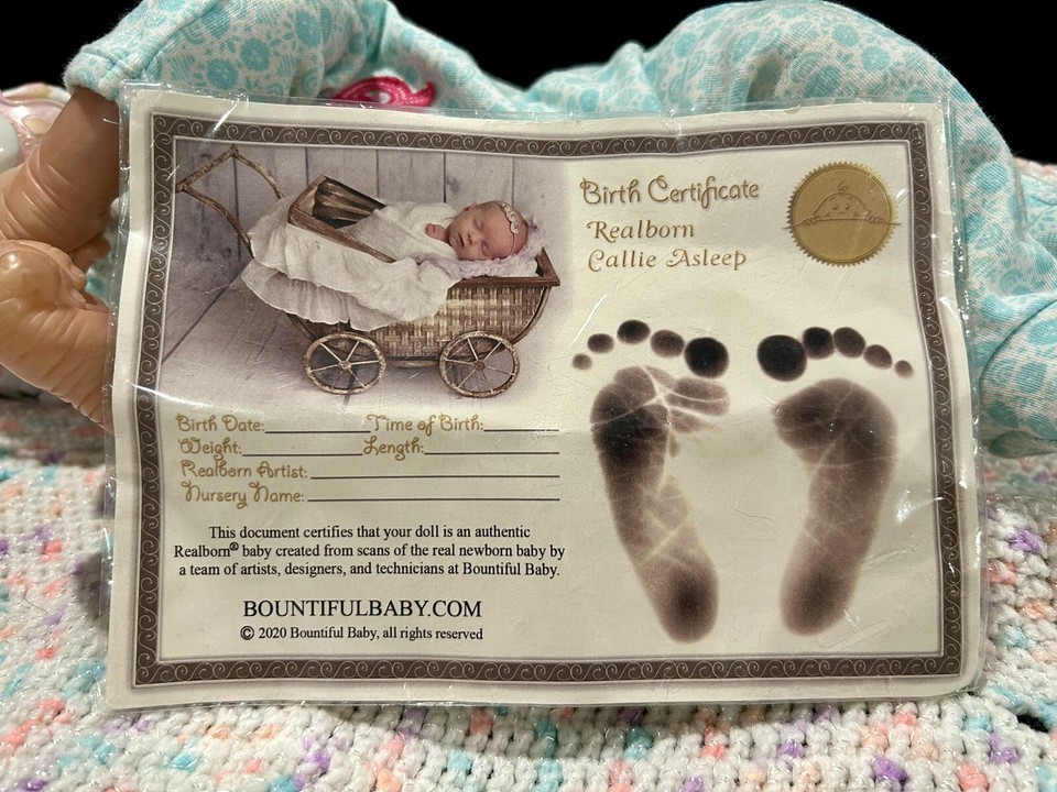 Reborn “Callie Asleep” Realistic Baby Doll By Bountiful Baby | eBay