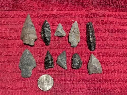 Group of 10 Authentic Field Grade Arrowheads- Found In Tennessee Lot 61 ...