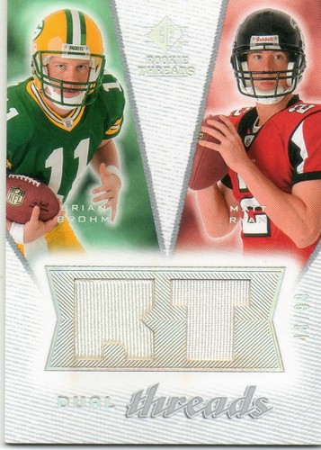MATT RYAN & BRIAN BROHM 2008 DUAL THREADS MEMORABILIA FOOTBALL CARD #ed ...
