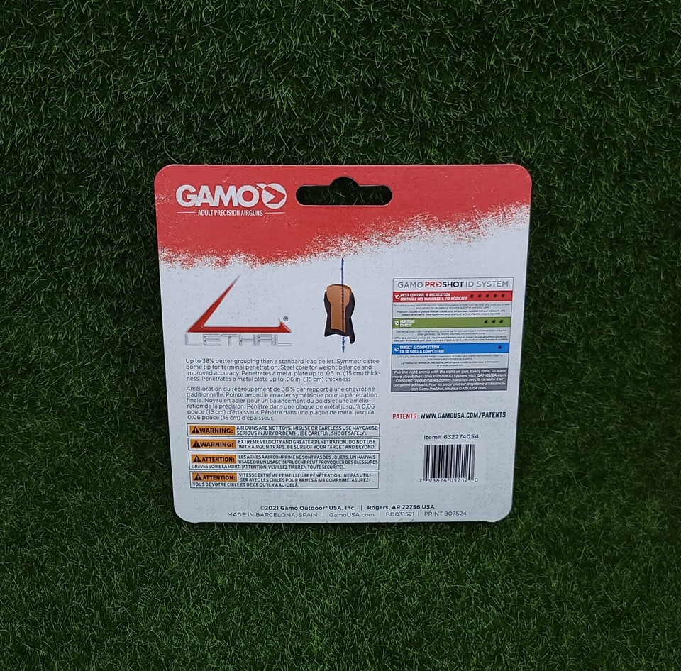 Gamo Lethal .177 Cal Polymer Skirt Non-Lead Hunting Pellets 100 Pack ...