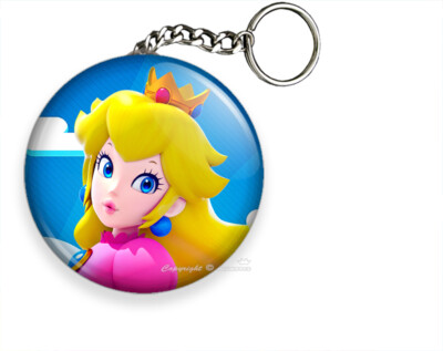 PRINCESS PEACH SUPER MARIO KEYCHAIN KEY FOB RING CHAIN VIDEO GAMER FAN ...