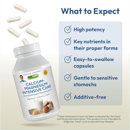 ANDREW LESSMAN Calcium Magnesium Intensive Care 60 Capsules - Bone and ...