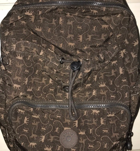 Kipling City Pack Backpack Dark Brown Monkey Print Used As Is | eBay