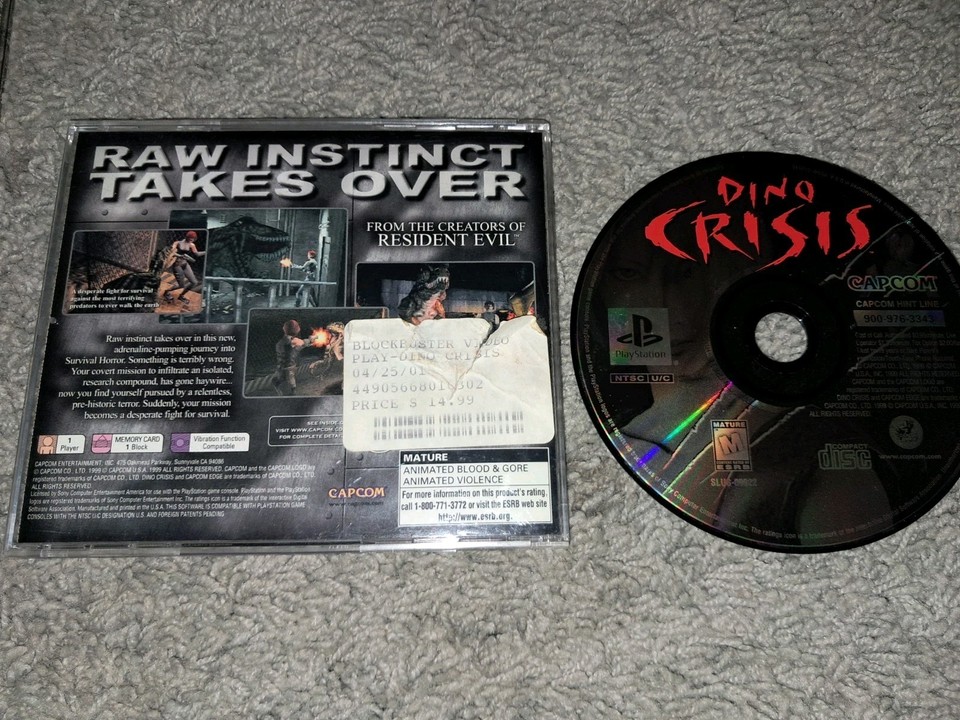 Dino Crisis (Sony PlayStation 1, PS1 1999) CIB TESTED former ...