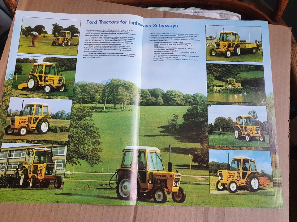 Ford 233 & 333 Highway tractors in yellow 1976 UK market sales brochure ...