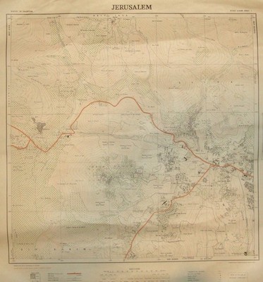 1945 Palestine Israel JERUSALEM Map DEIR YASIN, SHEIKH BADR Arab ...