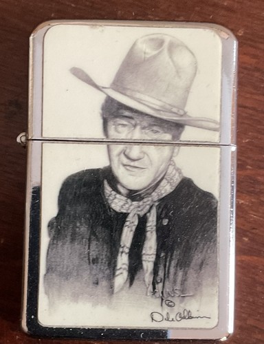 VINTAGE VICTOR CHROME CIGARETTE LIGHTER WITH JOHN WAYNE Black And White ...