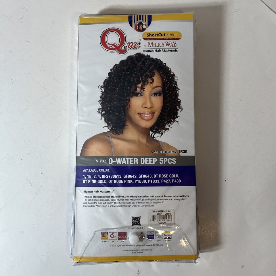 Q-WATER DEEP 5 PCS - QUE BY MILKYWAY HUMAN HAIR MASTERMIX Color GF8643 ...