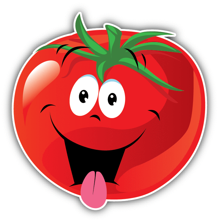 Tomato Smile Besotted Funny Cartoon Car Bumper Sticker Decal 5" x 5 ...