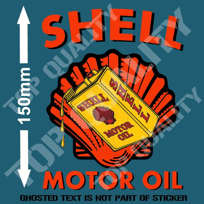VINTAGE SHELL MOTOR OIL Decal Sticker Vintage Retro Mancave Hot Rod ...
