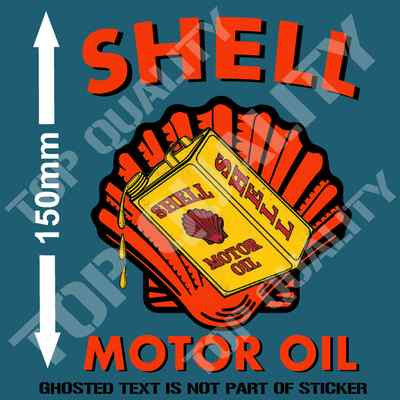 VINTAGE SHELL MOTOR OIL Decal Sticker Vintage Retro Mancave Hot Rod ...