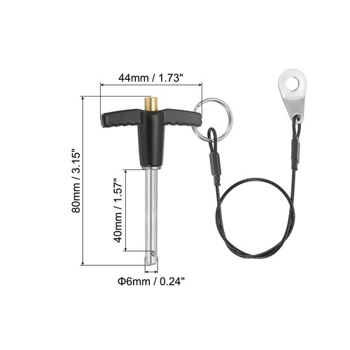 T Handle Lock Pins 1/4x1.57" (6x40mm) Push Button Quick Release Pin ...