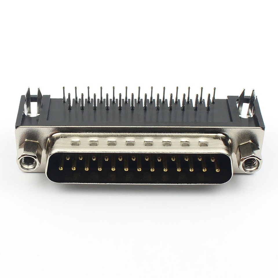 2Pcs D-SUB 25 Pin Male Right Angle PCB Connector 2 Rows DB25M Socket ...