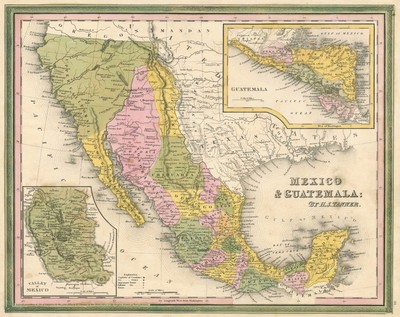 Pre-1900 - Map Of Mexico Texas