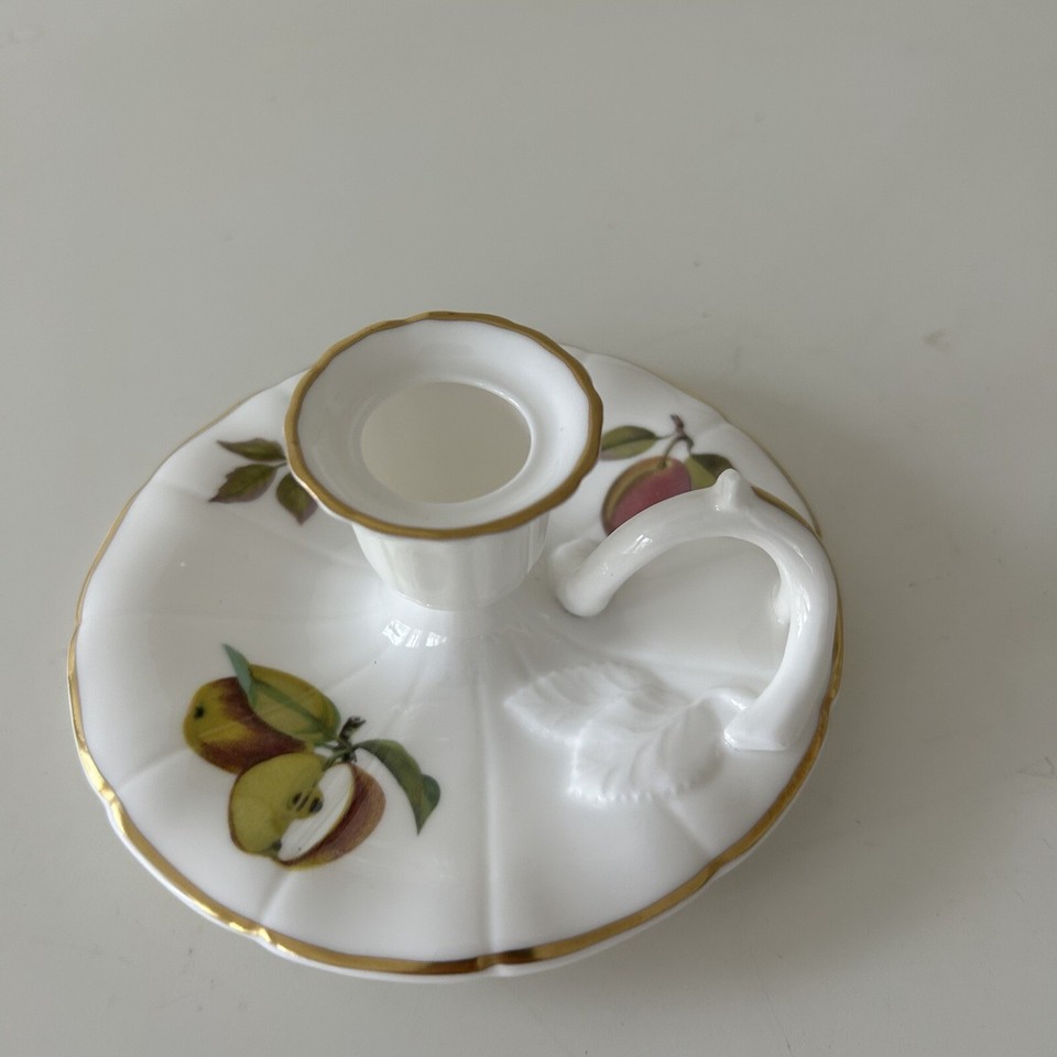 Royal Worcester Candle Stick Holder Arden Fruit Pattern Bone China ...