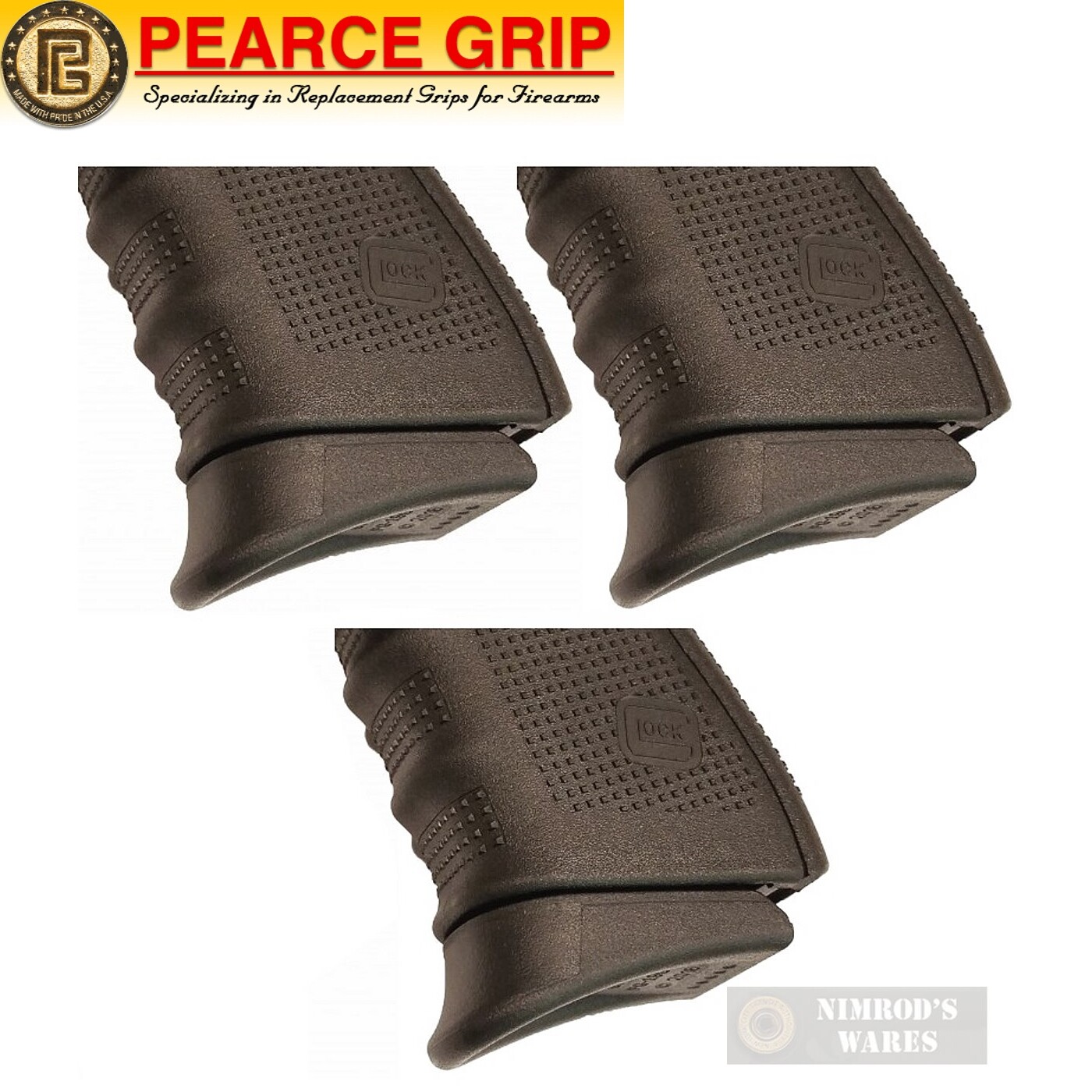 Pearce Grip GLOCK Gen 4 & 5 9mm .40SW GRIP EXTENSION 3-PACK PG-19G5 ...