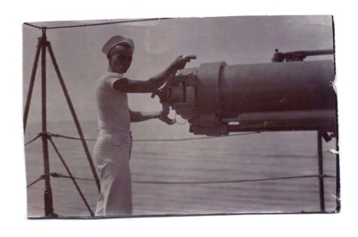 Vintage Photo US NAVY SAILOR USS ALDEN 4" GUN World War 1 photograph c ...