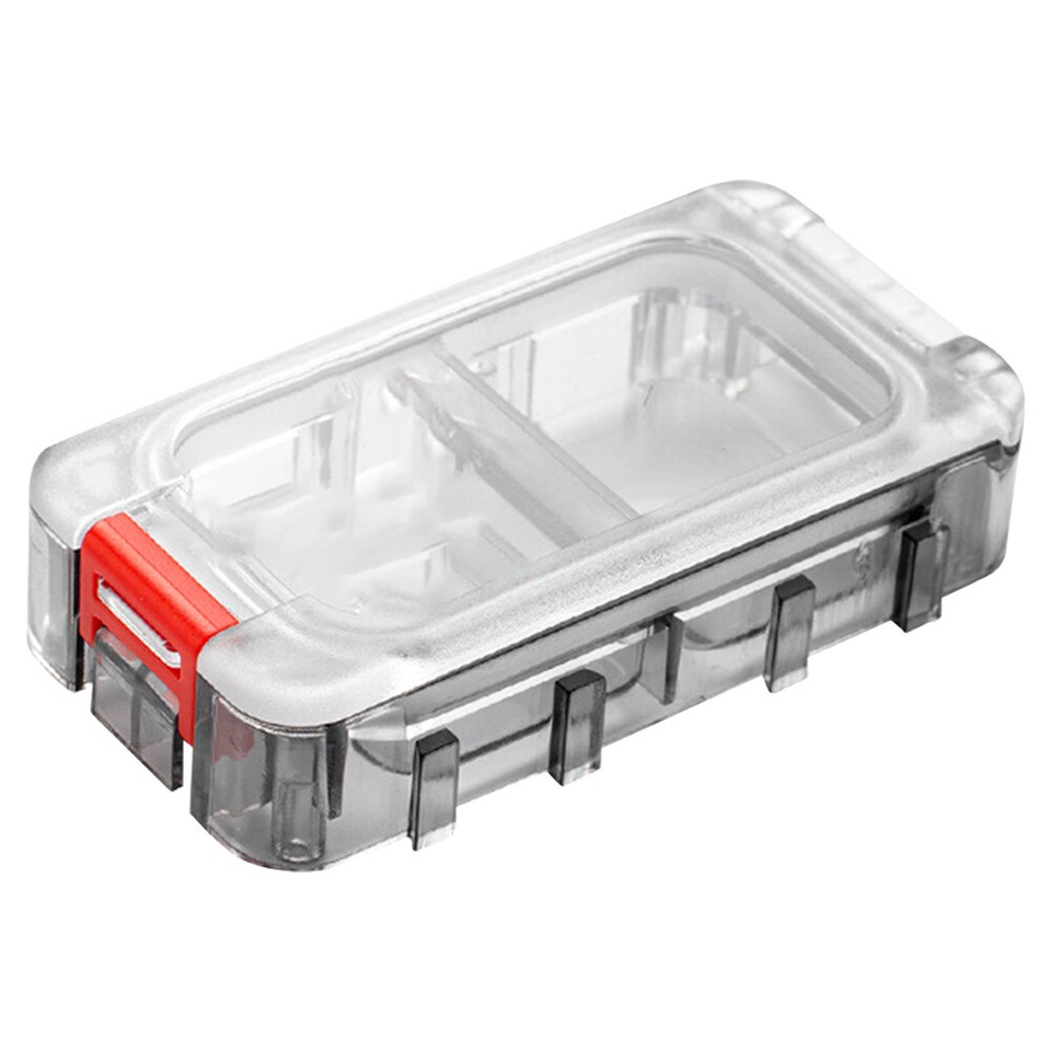 Large Capacity Fishing Tackle Box Clear Top Waterproof Tool Box (Red ...