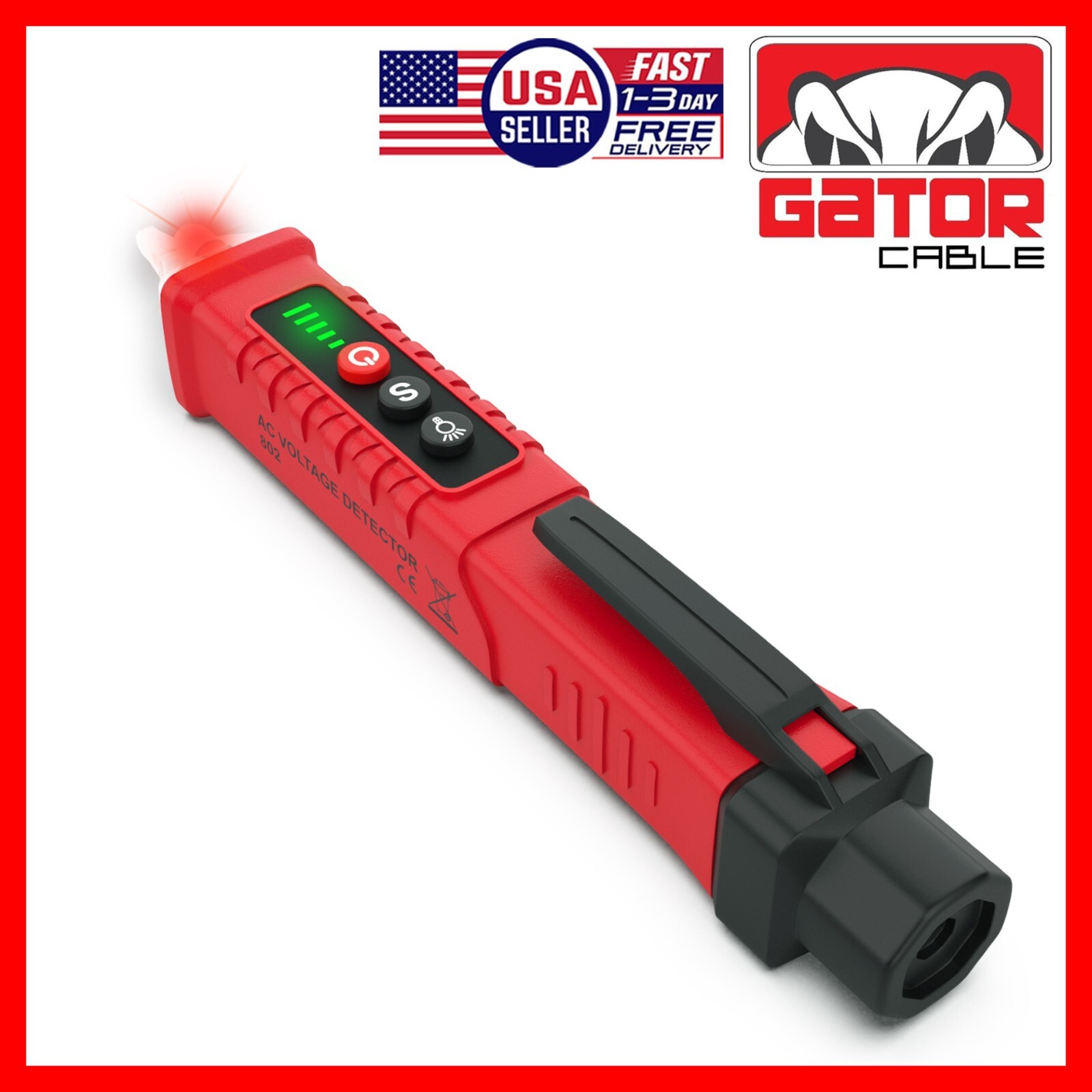 Voltage Electric Tester Volt Detector Test Pen Non-Contact Sensor AC DC ...