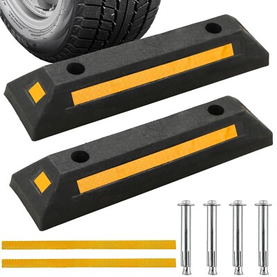 Rubber Parking Curb, Garage Floor Stops 2 Pack, Heavy Duty Wheel Stop ...